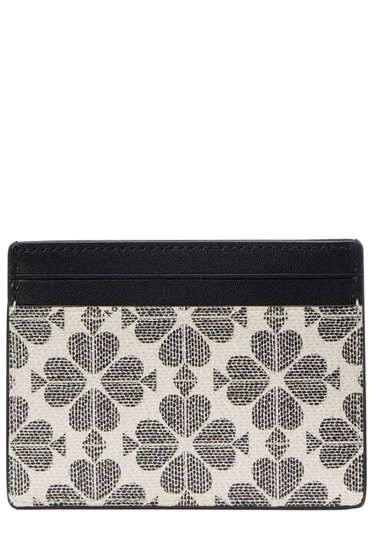 Buy Kate Spade Signature Spade Flower Small Slim Card Holder in Black ...