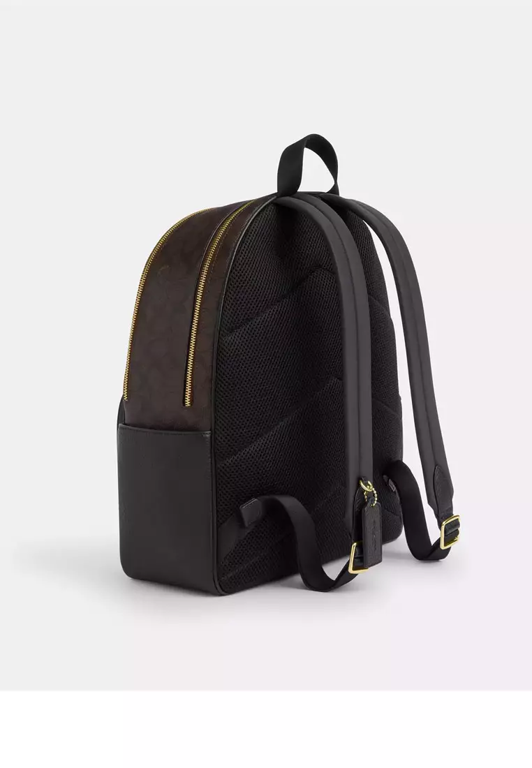 Buy Coach Large Court Backpack In Signature Canvas 2025 Online | ZALORA ...