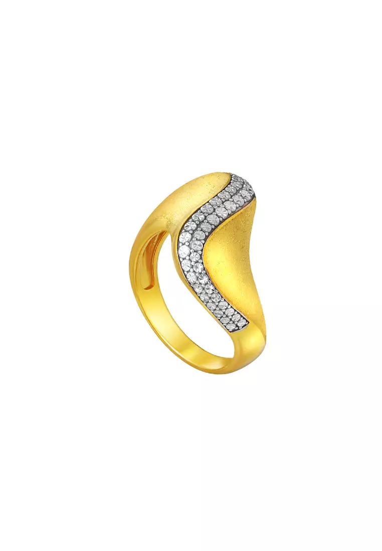 Buy TOMEI TOMEI Diamond Cut Collection Curvy Ring, Yellow Gold 916 2025 ...