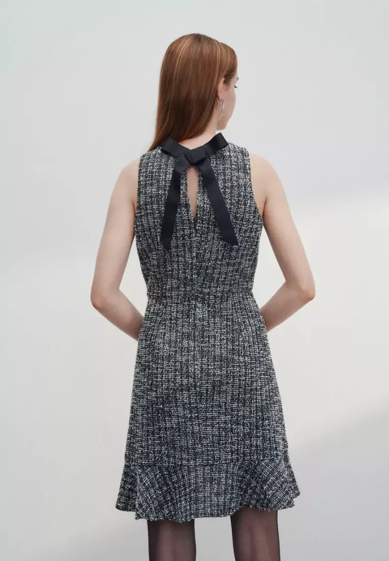 Buy G2000 Mermaid Hem Bow Back Tweed Dress 2025 Online | ZALORA
