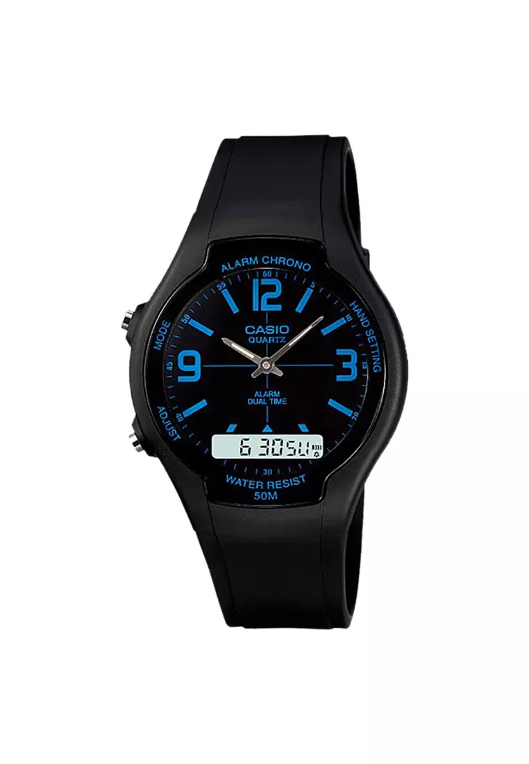 Jual Casio Jam Tangan Unisex Casio General AW-90H-2BVDF Digital Analog ...