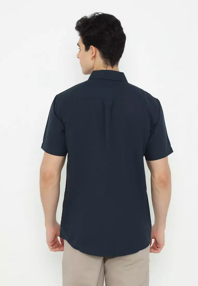 Jual Police Denim POLICE Kemeja Polos Basic Cotton Soft Regular Fit Lengan Pendek Pria Original ...