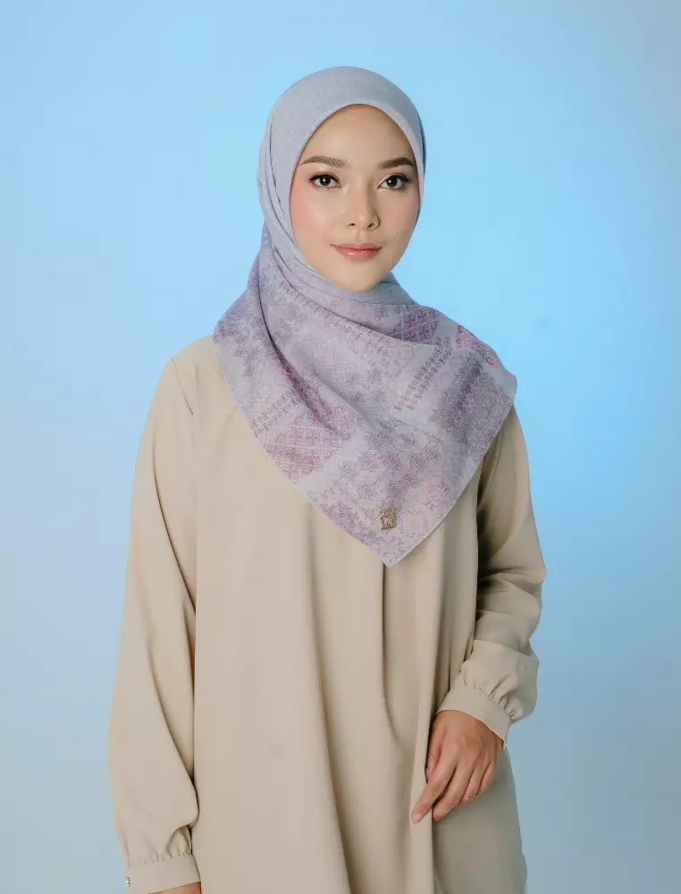 Jual ZOYA BARUNA Scarf Light Grey - Kerudung Hijab Segiempat Motif With BOX - Bahan Nesla ...