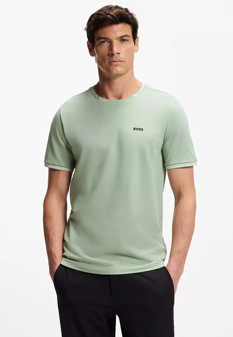 Buy BOSS Stripes & Logo T-Shirt - BOSS Green 2026 Online | ZALORA