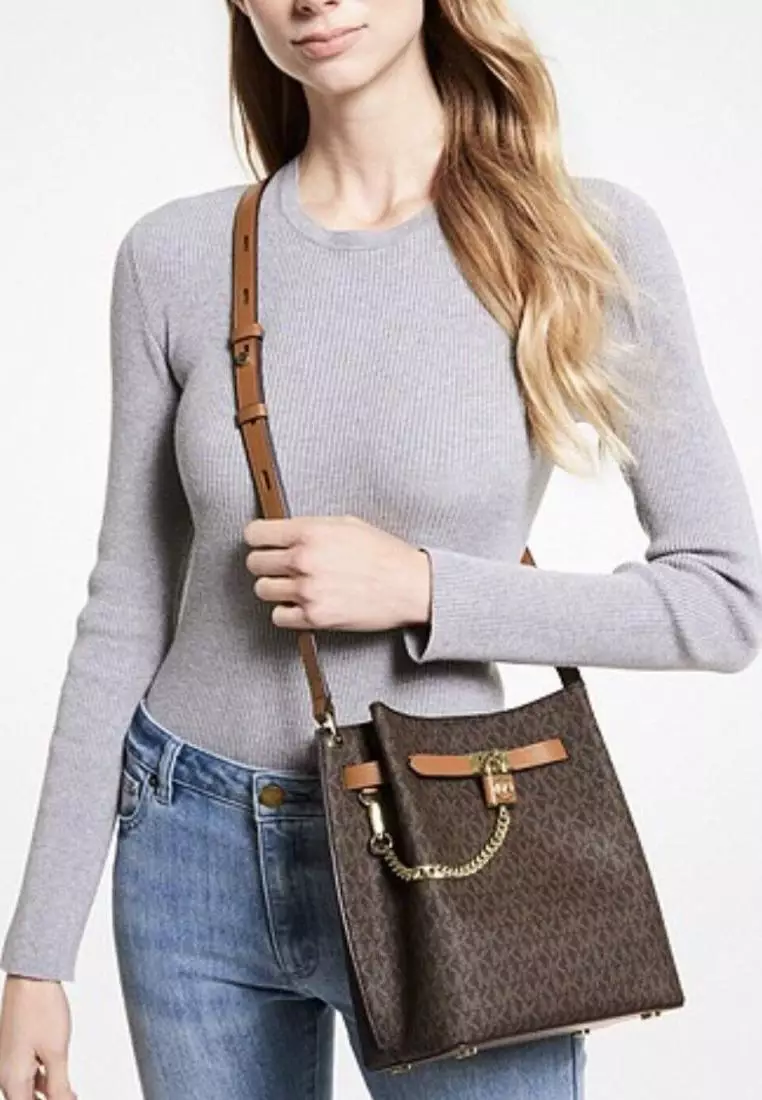 Jual MICHAEL KORS Michael Kors Hamilton Legacy Medium Logo Messenger Bag Brown Original 2024 ...