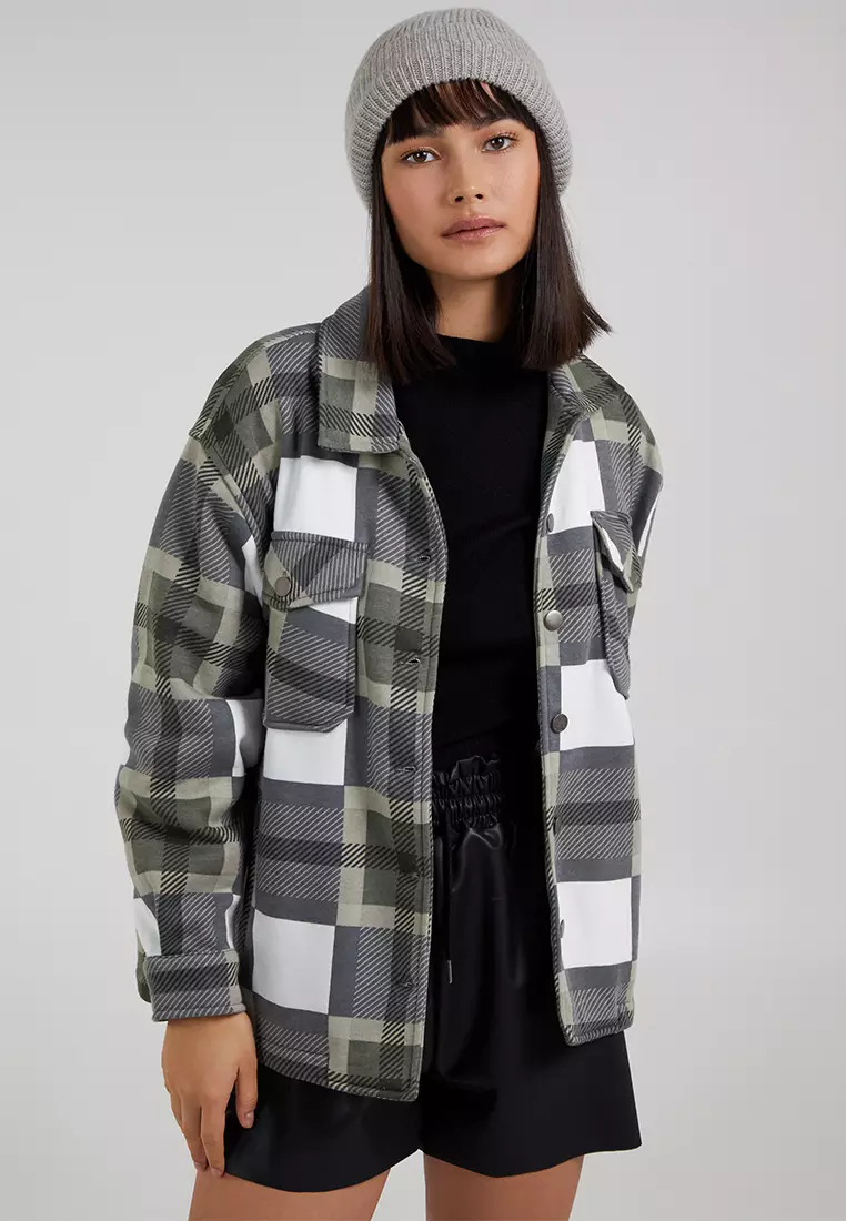 Buy Pink Vanilla Pink Vanilla Slate Check Shacket 2025 Online | ZALORA