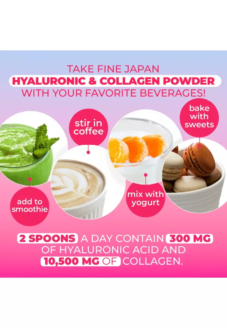 Buy FINE JAPAN Hyaluron & Collagen + Coenzyme Q10 196g x 2 cans FINE JAPAN Online | ZALORA Malaysia