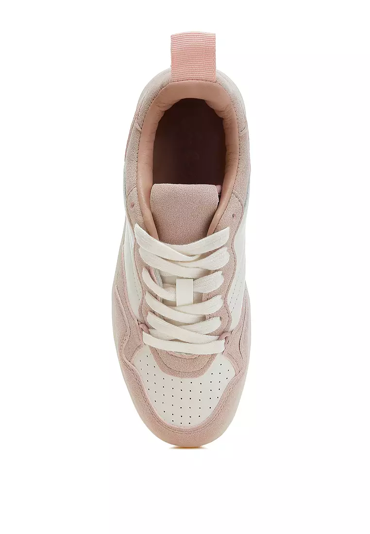 Buy London Rag Faux Leather Casual Sneakers in White and Pink 2025 ...