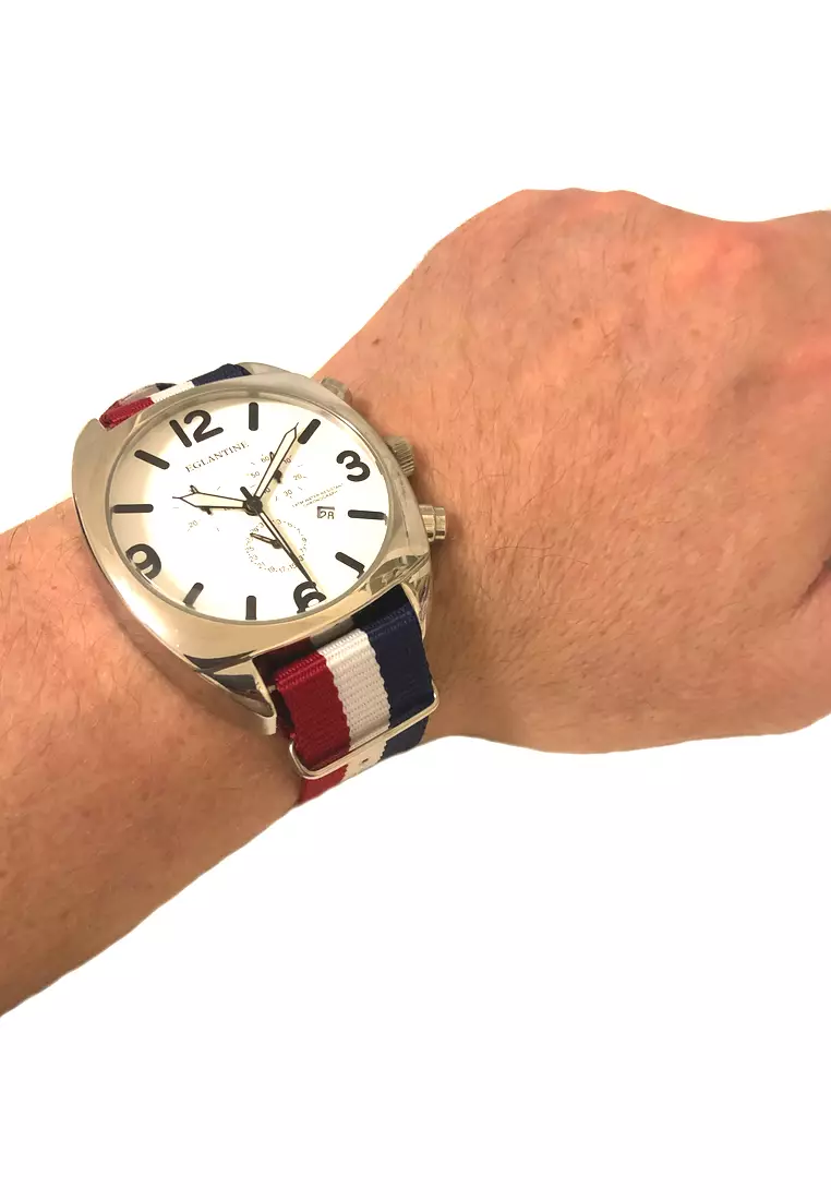 Buy EGLANTINE XXL Big Bubble Men's Stainless Steel Quartz Chrono Watch ...