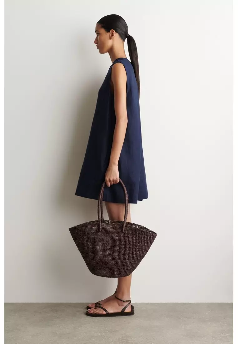 Buy COS V-NECK OPEN-BACK LINEN MINI DRESS 2026 Online | ZALORA