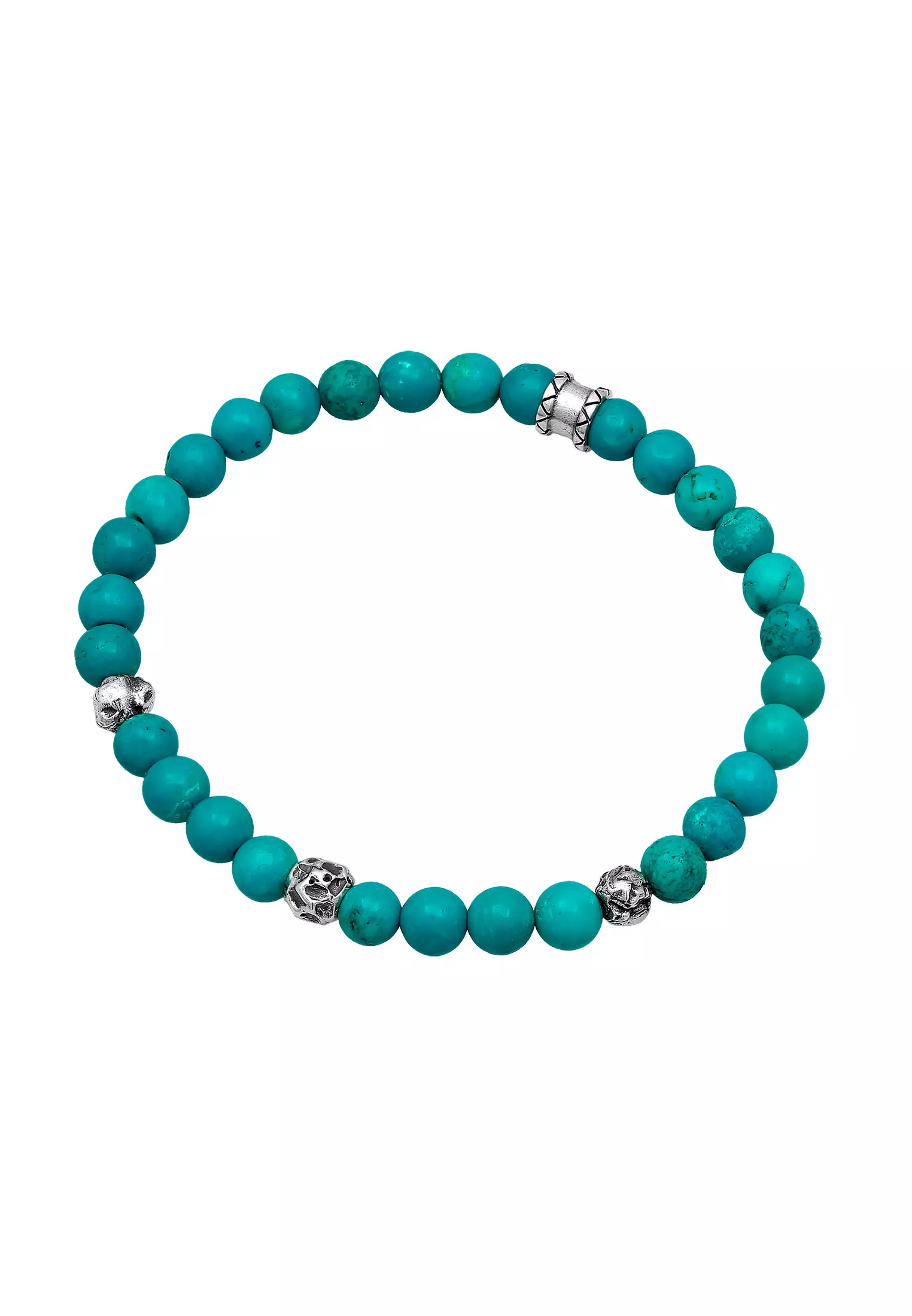 Buy Kuzzoi Men's Turquoise Howlite Bead Bracelet – Silver Detail 2026 ...