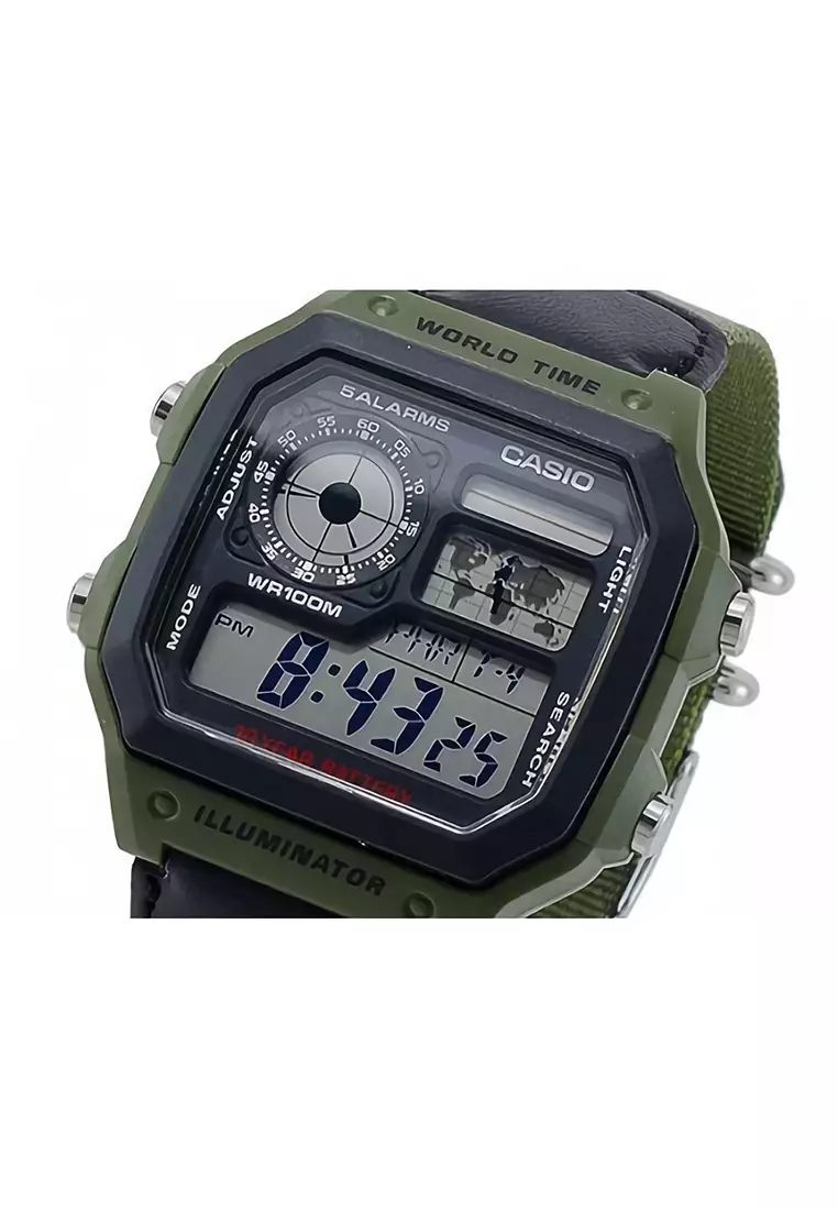 Jual CASIO Casio - Jam Tangan Pria - Black - Canvas Strap - AE-1200WHB-1BVDF Original 2025 ...