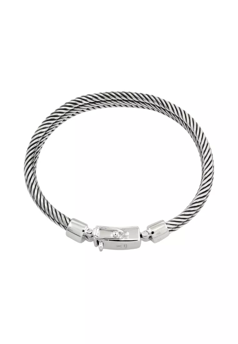 Buy Kuzzoi Men's Silver Triple Twisted Rope Bracelet 2026 Online | ZALORA