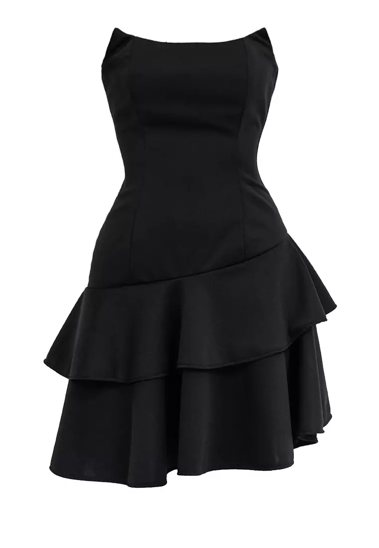 Buy Heather Clothing Delany Scoop Neckline Two-tiered Mini Dress 2025 ...