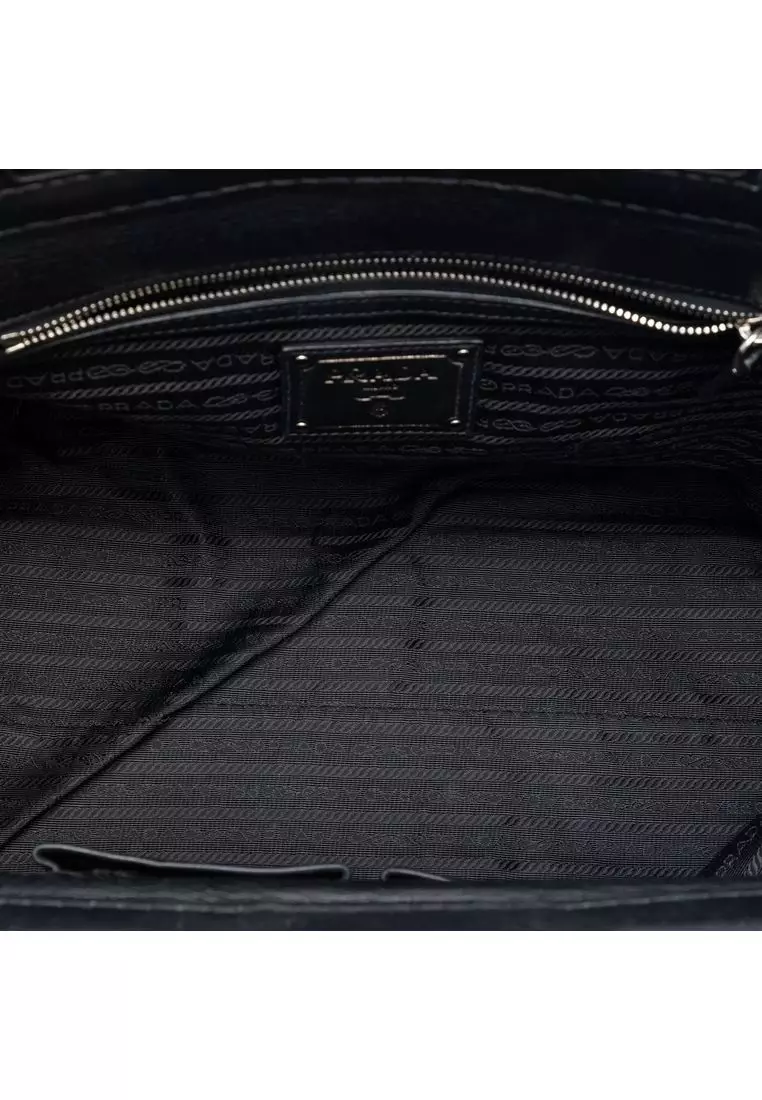 Buy Prada Pre-Loved Prada Sfumato Vernice Naplak Frame Satchel 2026 ...