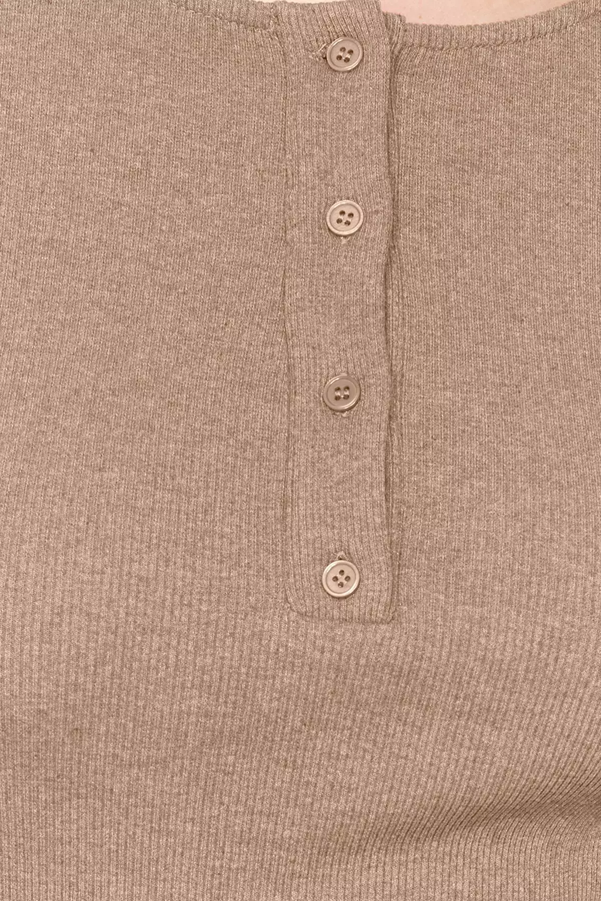 Buy Trendyol Mink Crew Neck Plain Basic Ribbed Knitted Blouse ...