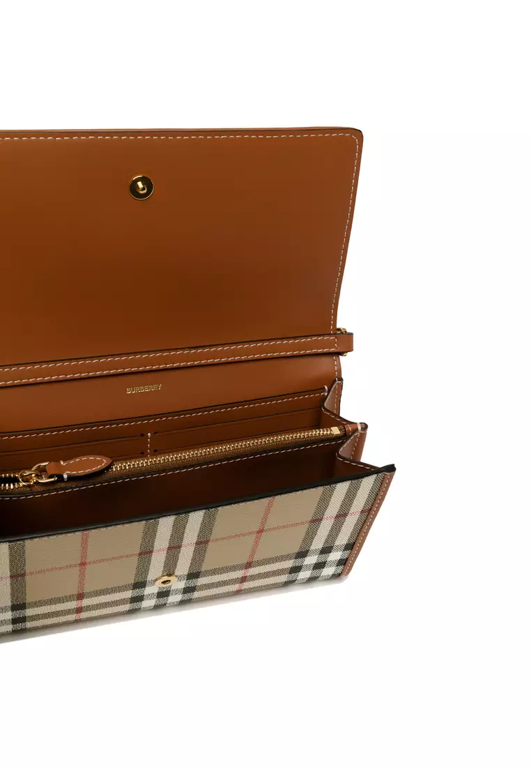 Buy Burberry Check Wallet With Chain Strap Chain wallet 2025 Online ...