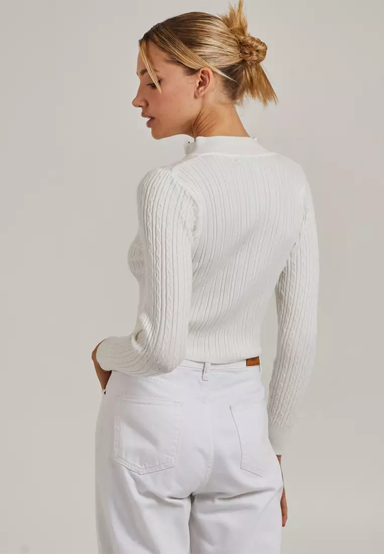 Buy Pink Vanilla Pink Vanilla Ivory High Neck Zip Jumper 2025 Online ...