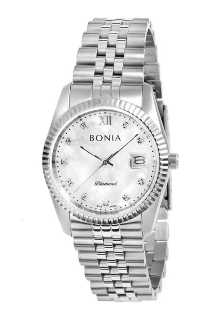 Jual Bonia Watches BONIA BNB10552-1353 SILVER WHITE DIAMOND MAN ...