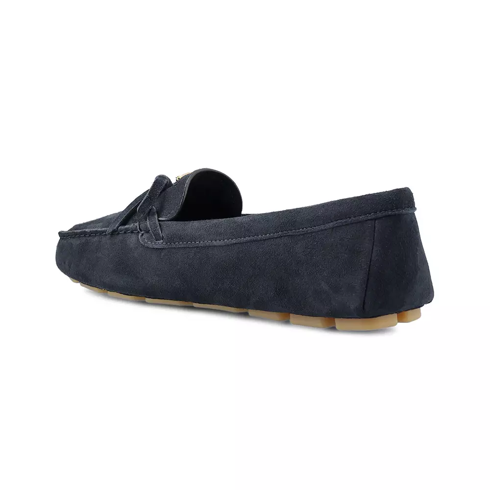 Jual Prada Prada Bow Triangle Enamel Logo Loafers Suede Leather Navy ...