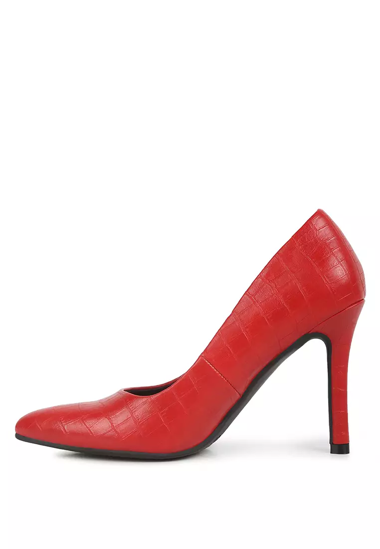 Buy London Rag Red Crocodile Print Faux Leather Pumps 2025 Online | ZALORA