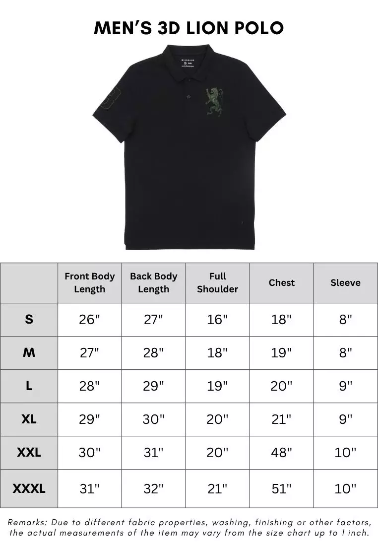 Buy Giordano Men's 3D Lion Polo 2025 Online | ZALORA Philippines