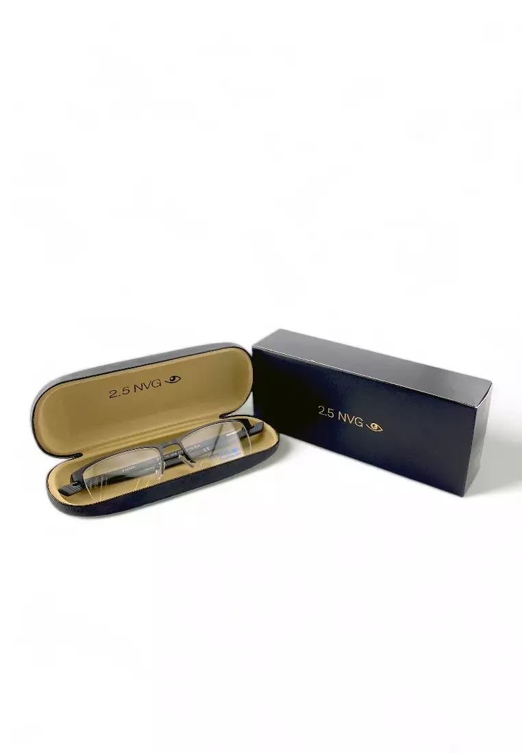 Buy 2.5 NVG OPH Men's Rectangle Frame Black Metal Optical Frame with ...