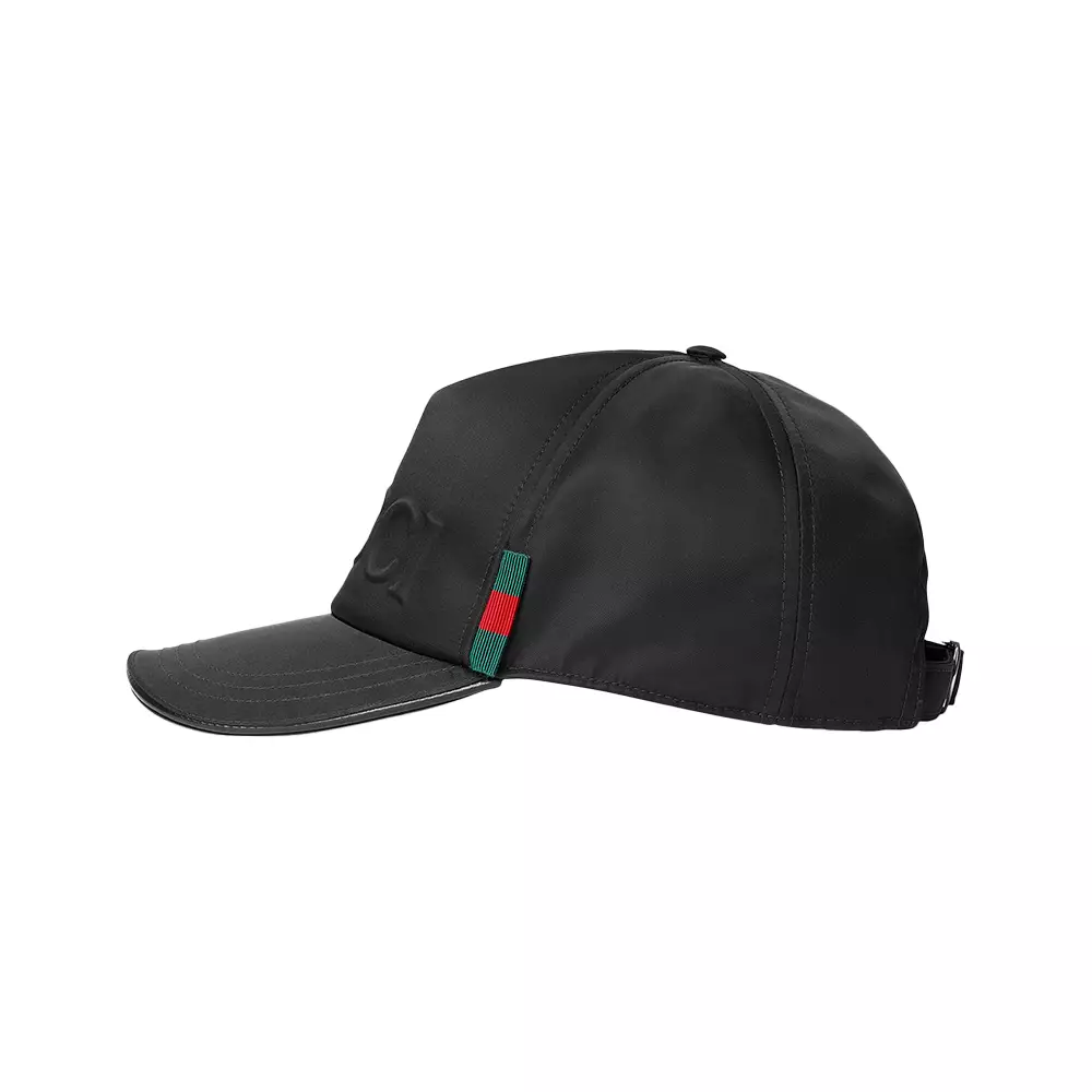 Jual Gucci Gucci Embossed Logo Web Loop Nylon Baseball Hat Black ...