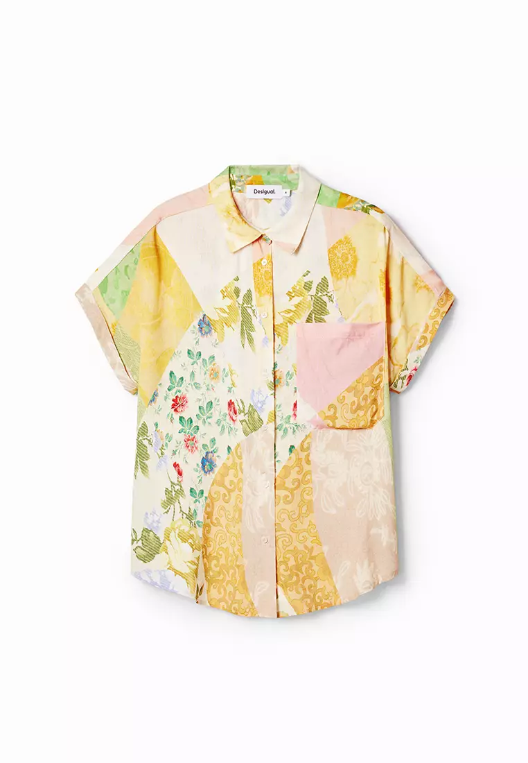 Jual Desigual Desigual Woman Floral patchwork shirt. Original 2024 ...