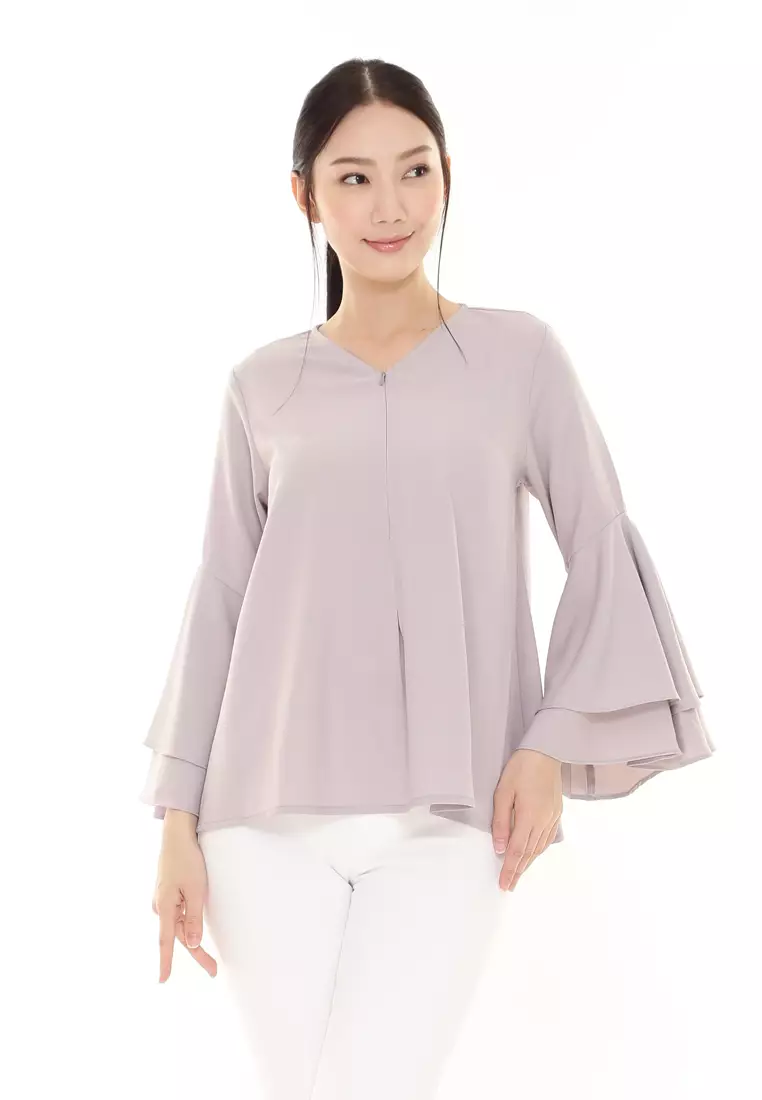 Buy Rina Nichie Basic Rena Top in Silver Grey Online | ZALORA Malaysia