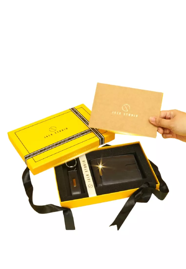 Jual Jack Studio Jack Studio Men's Cow Leather ID Wallet Gift Set JWD ...