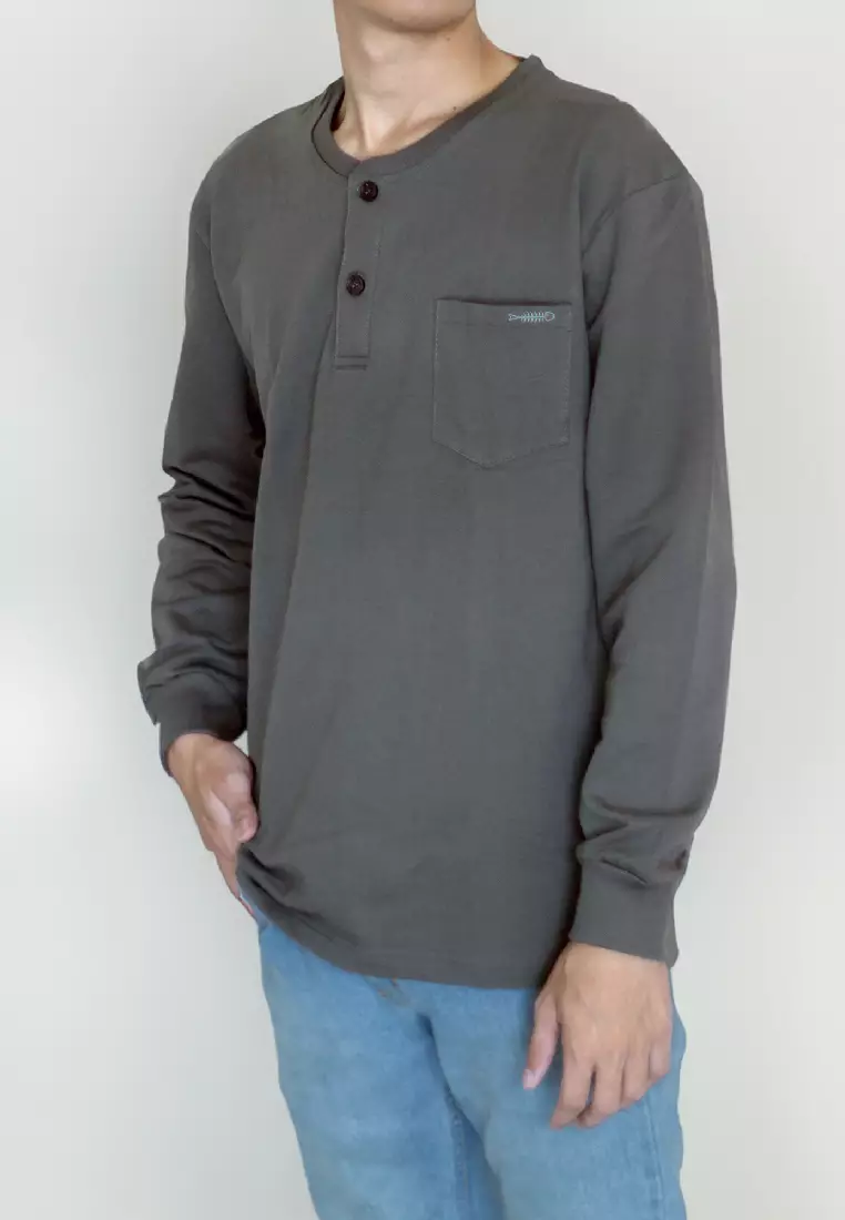 Jual IEBE Kaos Lengan Panjang Kancing IEBE J1HL8068 Grey Original 2024 ...