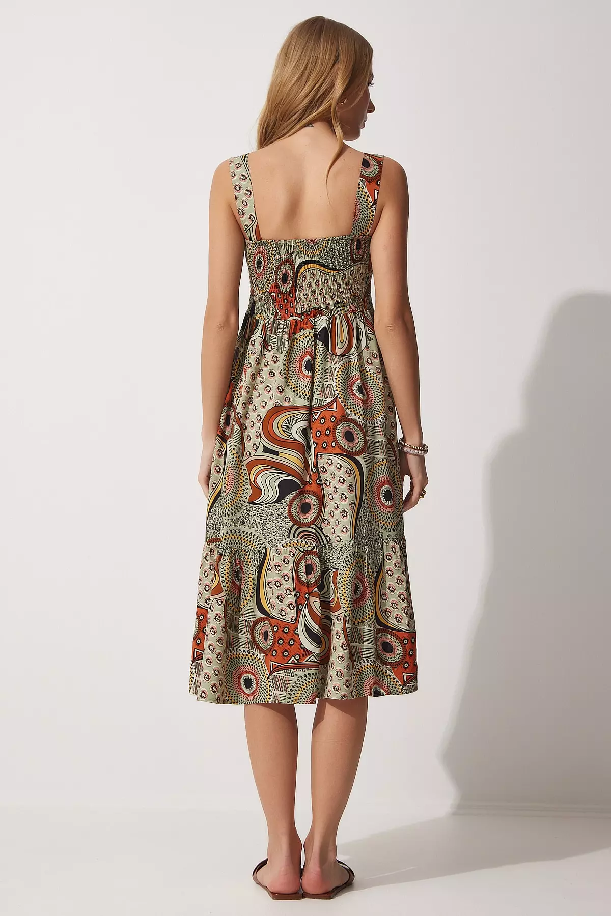 Buy Happiness Istanbul Floral Square Collar Summer Dress 2025 Online ...