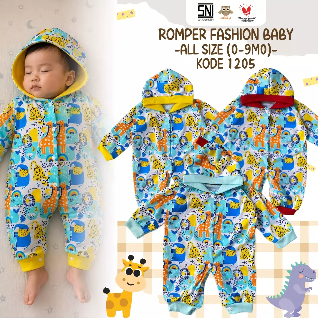 Jual Little J Little J - (KODE 1205) Romper Fashion Baby Hoodie Motif ...