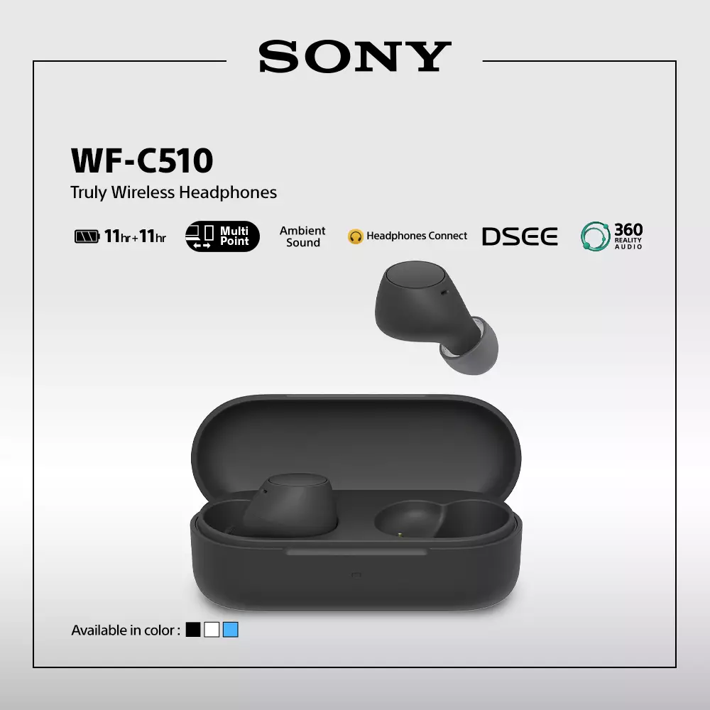 Jual Sony SONY WF-C510 Black Truly Wireless Earbuds / WFC510 / WF C510 ...