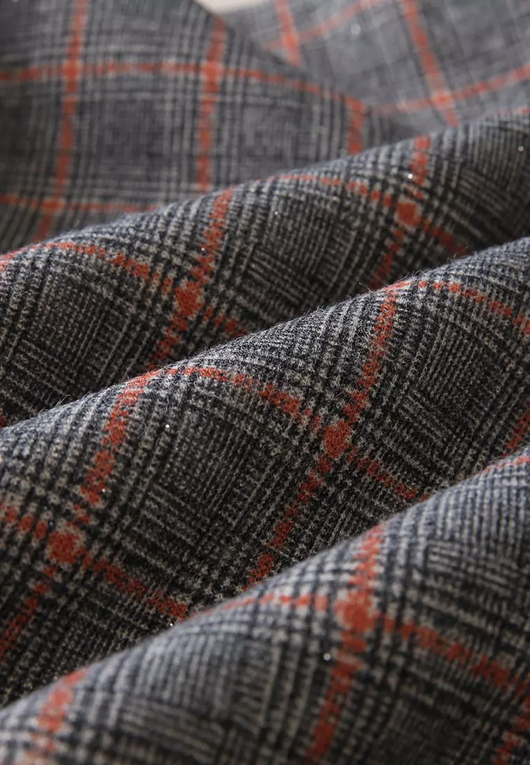 Buy A-IN GIRLS Vintage Check Woolen Hooded Jacket 2024 Online | ZALORA