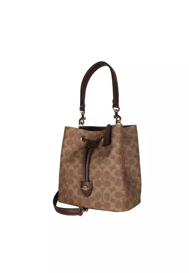 Buy Coach Rowan 22 Women's Shoulder Bag in Brown Yellow with Brown ...