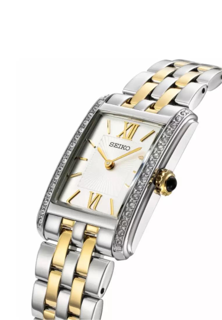 Seiko Seiko Lady Classic Collection Rectangle Case Silver Dial Two-Tone ...