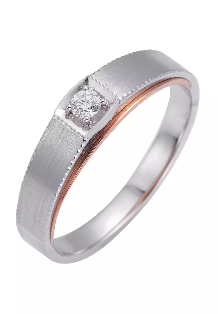 Buy LITZ LITZ 18K White Gold Diamond Ring YF-Y5TC001B Online | ZALORA ...