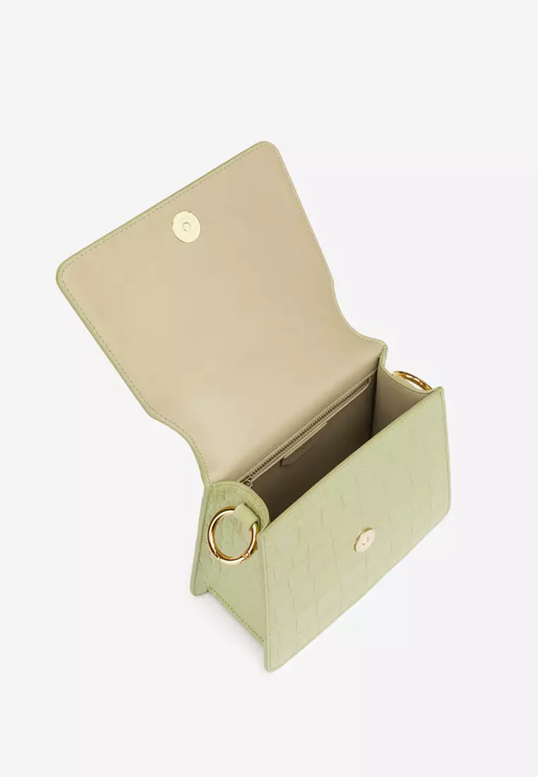 Jual JW Pei JW Pei The Fae Top Handle Bag - Sage Green Croc Original ...