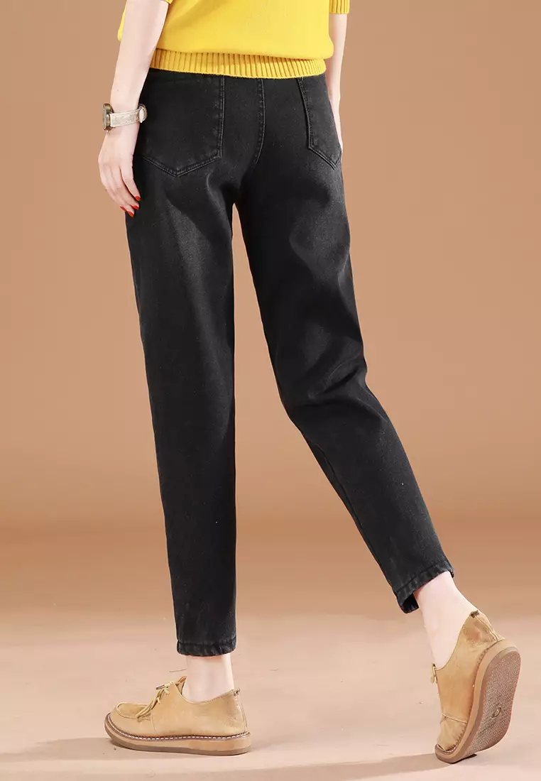 A-IN GIRLS Elastic Waist Frayed Jeans 2024 | Buy A-IN GIRLS Online ...