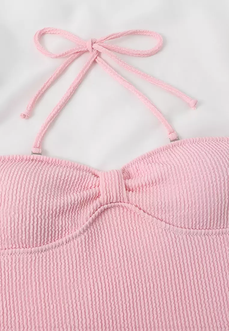 Buy Its Me Sexy Halter Neck Wave One-Piece Swimsuit 2025 Online ...