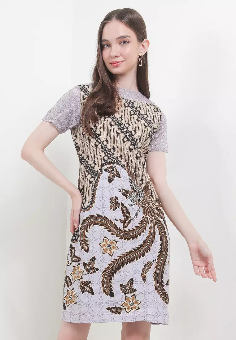 Jual Rianty Batik Dress Armai Grey Original 2024 | ZALORA Indonesia