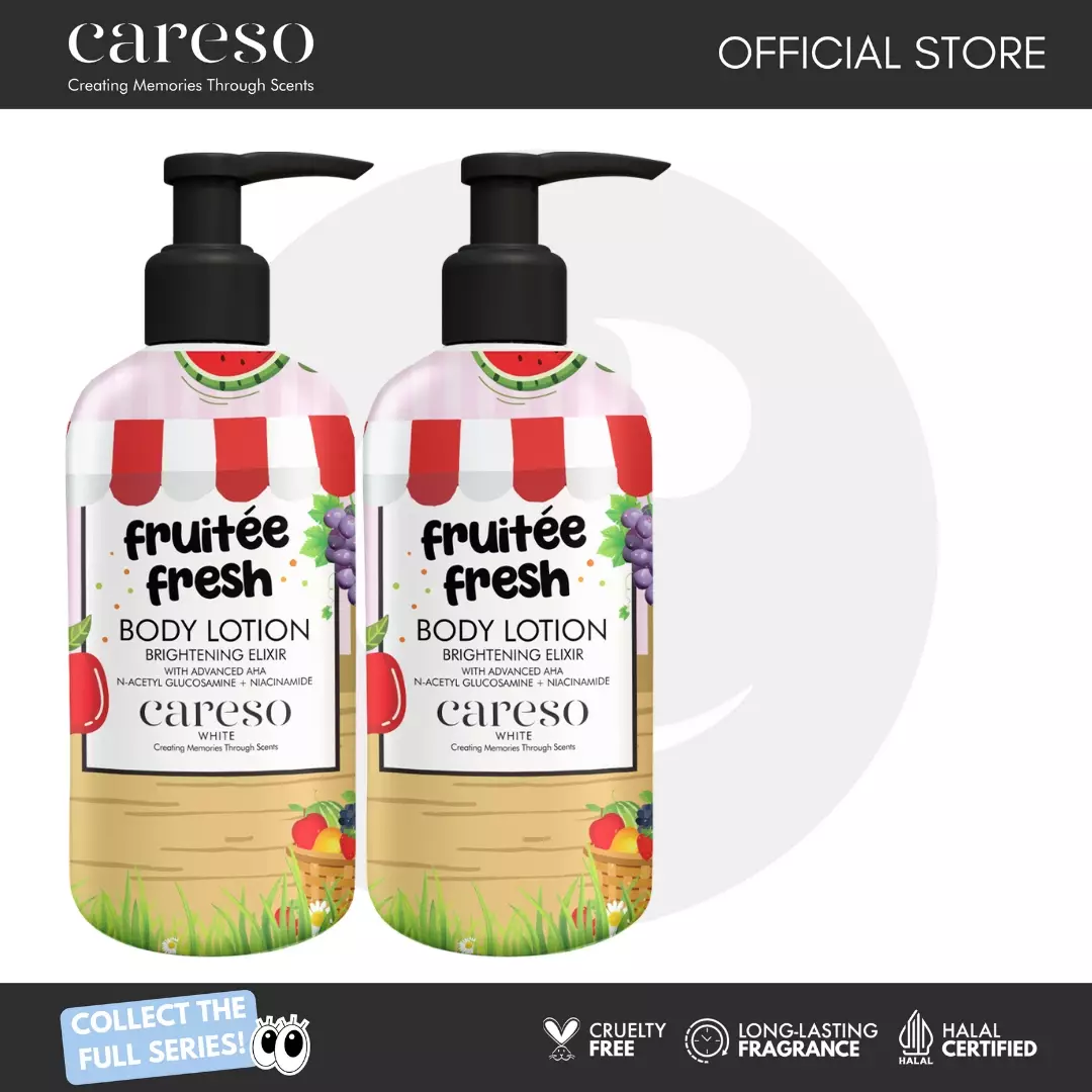 Jual CARESO Double Combo Fruitee Fresh Lotion - 300ml x 2 Original 2025 | ZALORA Indonesia
