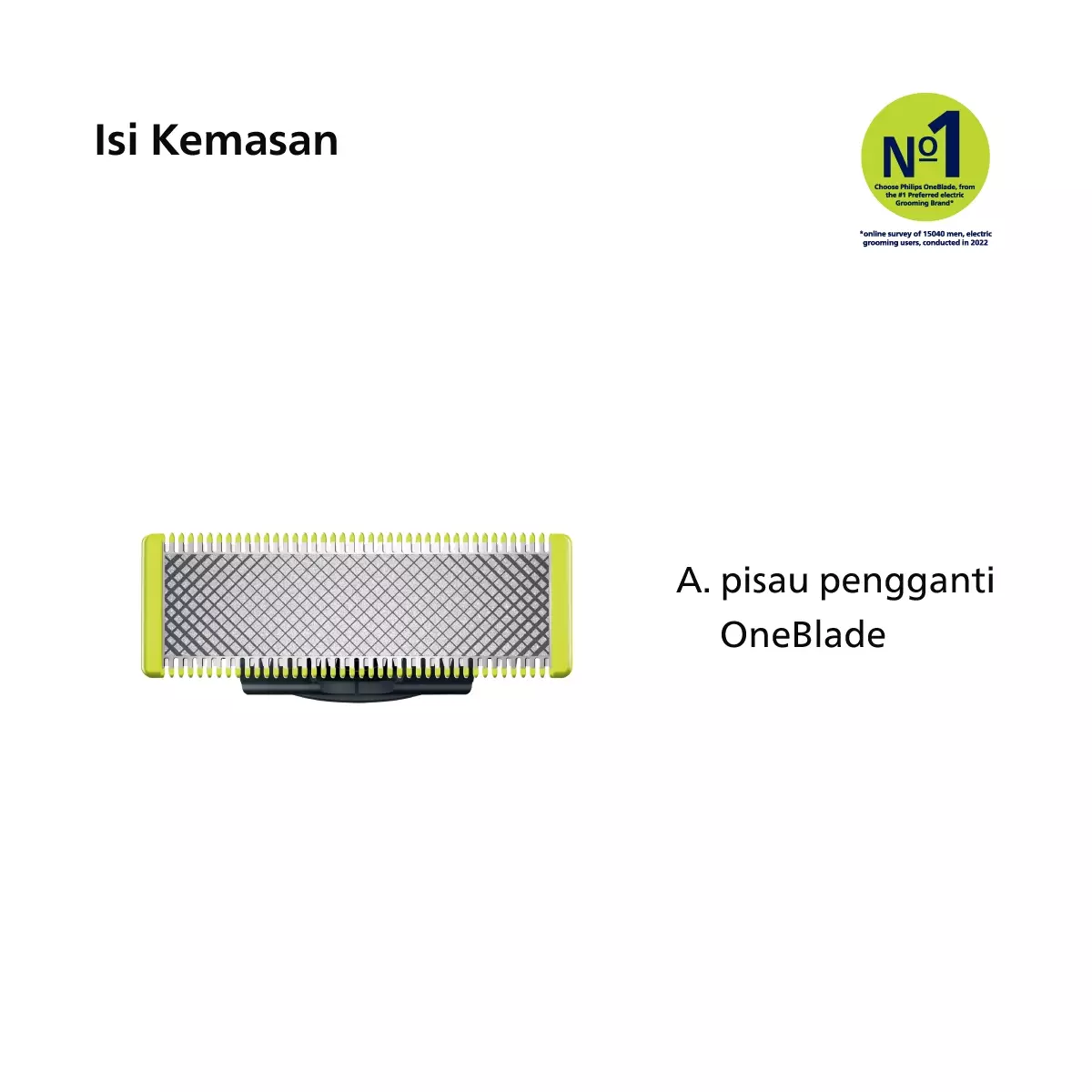 Jual Philips Philips Refill Oneblade QP210/51 Hybrid Blister Blade 1 ...