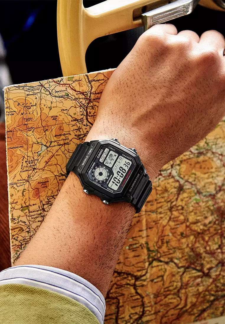 Jual Casio Casio - Jam Tangan Digital Pria - Black - Resin Strap - AE-1200WH-1AVDF Original 2025 ...