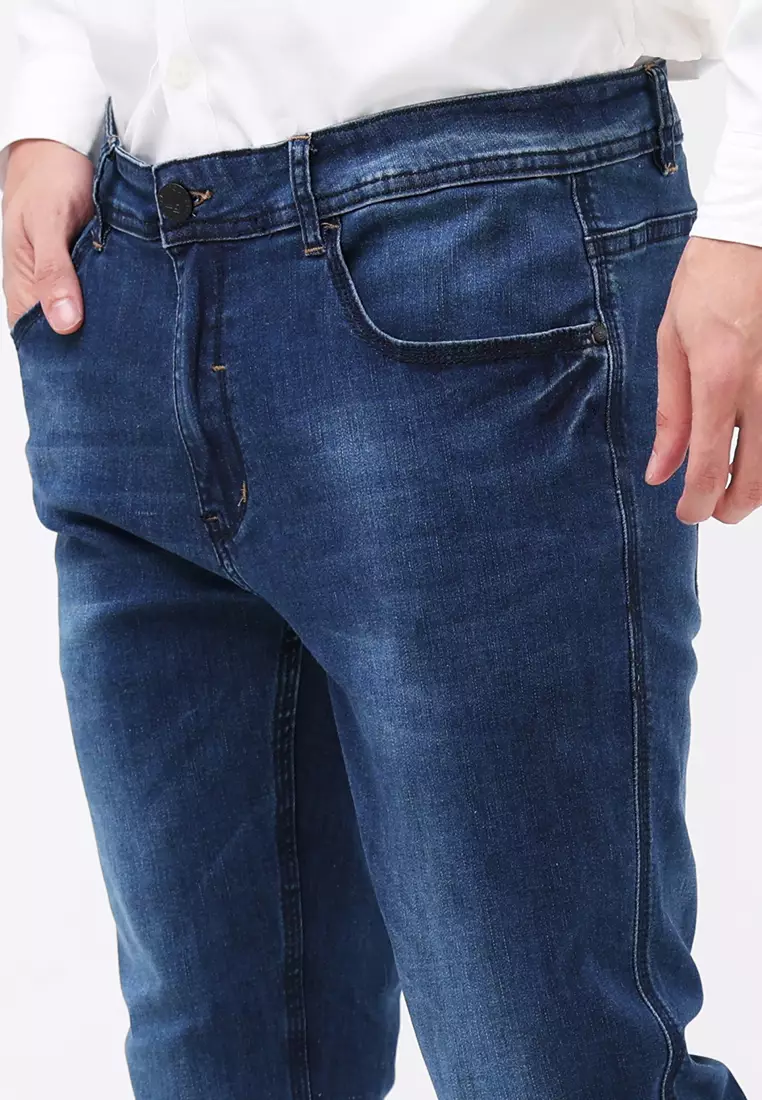 Buy Freego Mens Denim Long Skinny Fit Stretch Jeans 2025 Online ...