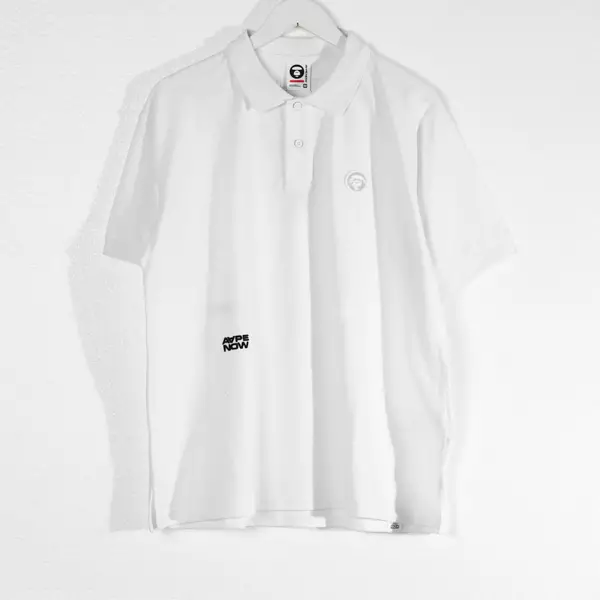 Jual AAPE BY BATHING APE Polo AAPE NOW PATCH POCKET EMBROIDERY WHITE ...