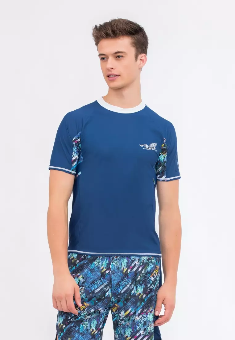Buy Sunseeker Men Blue Logo Pattern Swim Shirt 2024 Online | ZALORA ...