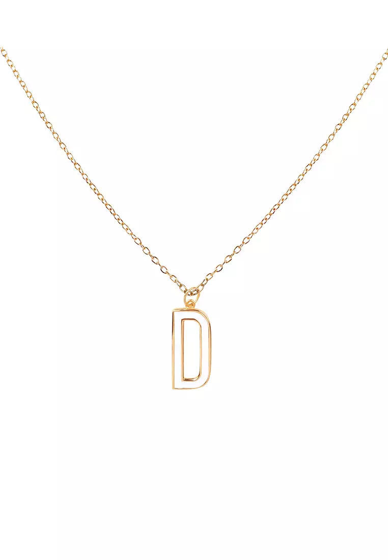 Buy Foundry Vermeil White Block Letter Pendant - D 2025 Online | ZALORA ...